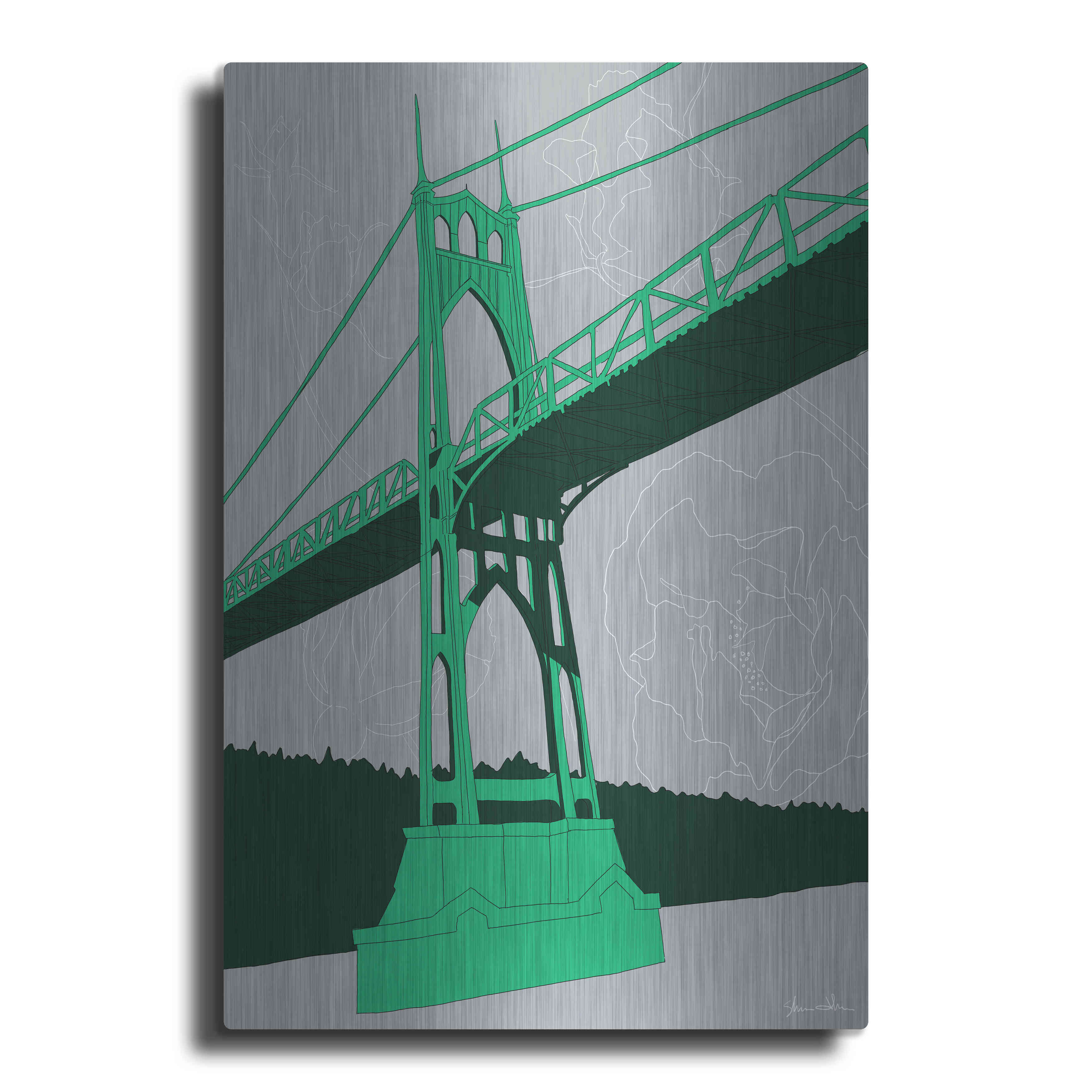 'St. Johns Bridge - Portland' by Shane Donahue, Metal Wall Art ...