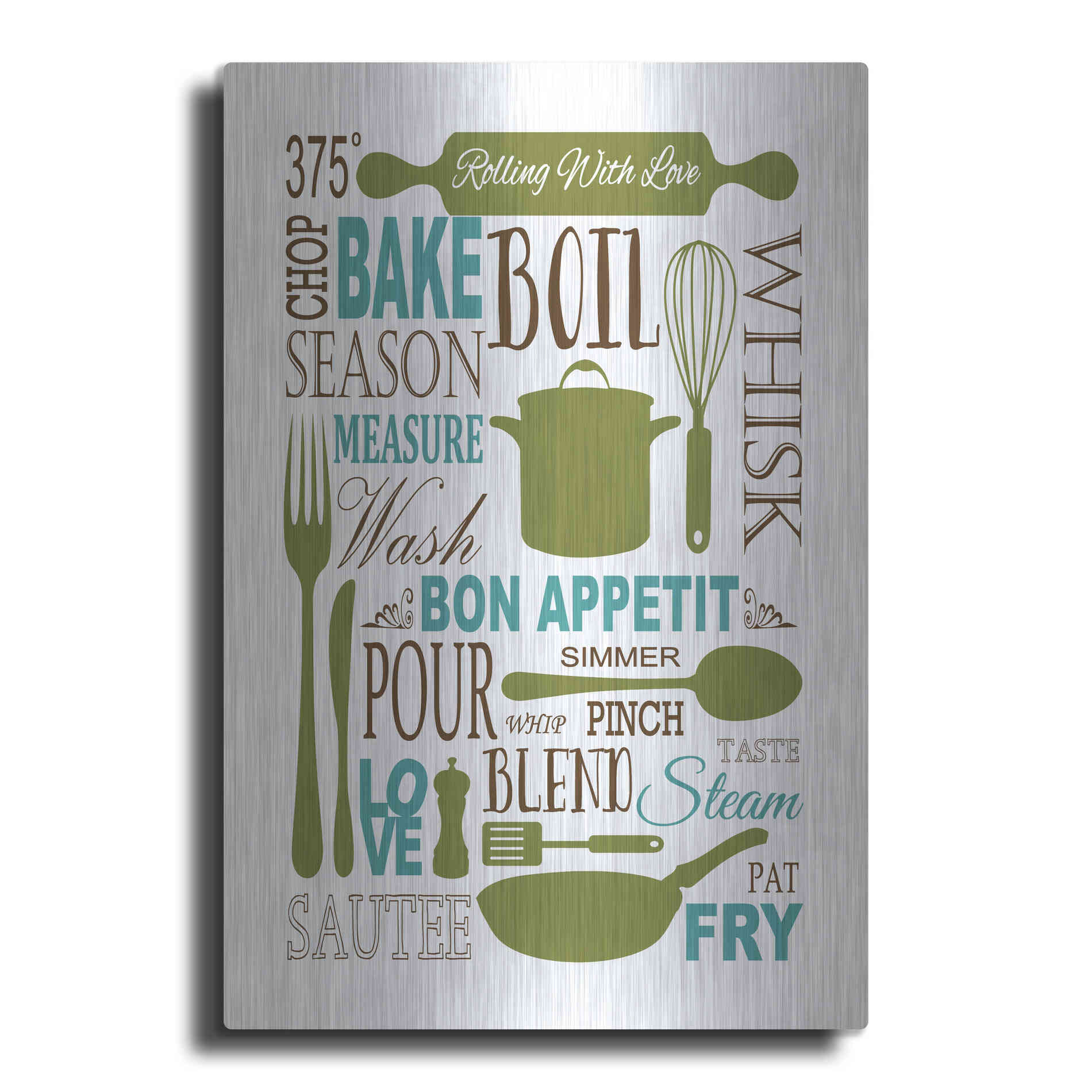 'Culinary Love 1 in Color' by Leslie Fuqua, Metal Wall Art – LuxeMetalArt